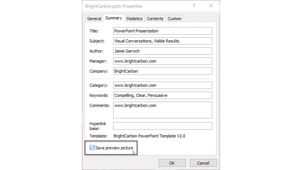 How to update PowerPoint preview thumbnail icons | BrightCarbon