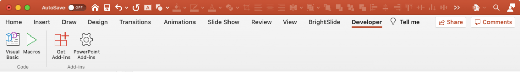 Solving the missing Mac Developer tab in PowerPoint | BrightCarbon