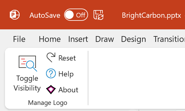 Logo hide/show extension for PowerPoint | BrightCarbon