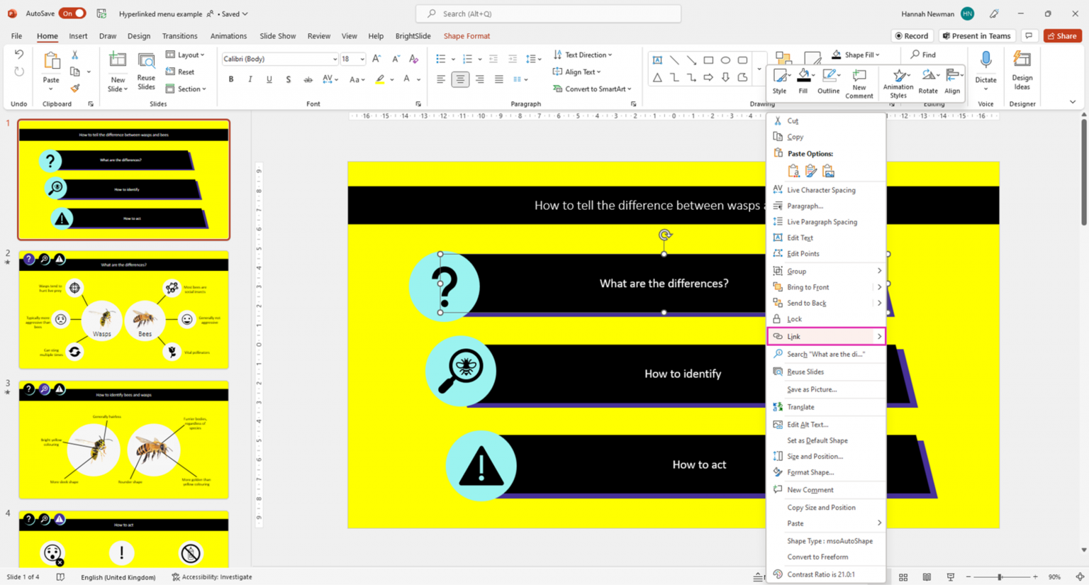How to create a hyperlinked menu in PowerPoint | BrightCarbon